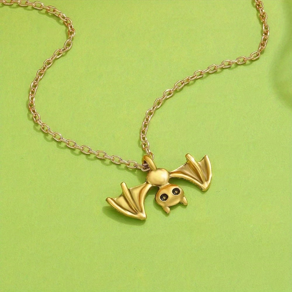 Gold Plated Halloween Bat Necklaces Dainty Fashion Trendy - Temu United ...