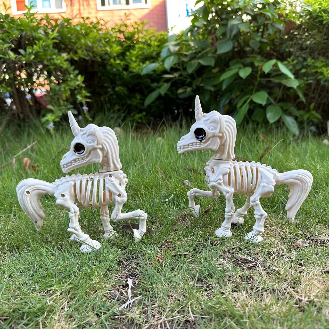 Halloween Unicorn Skeleton Figurine Pretty Cute Horse Bones - Temu ...
