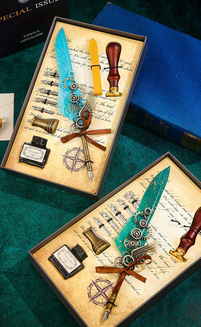 1 Set Of Box And Wax Pen Jubaboz Pen And Ink Pen Set Ink Pen Pen For ...