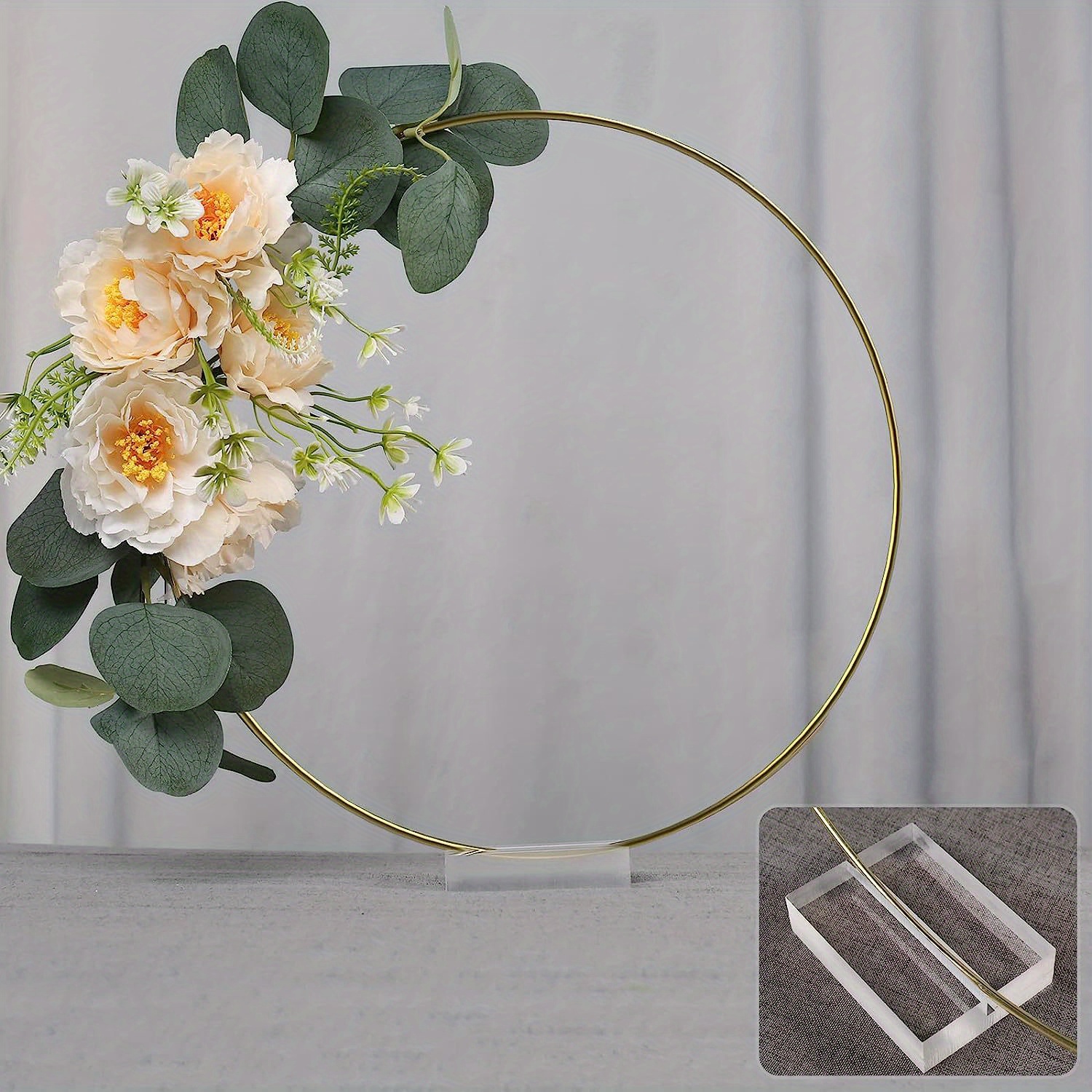Floral Hoop Table Center Ornament Metal Garland Ring - Temu Netherlands