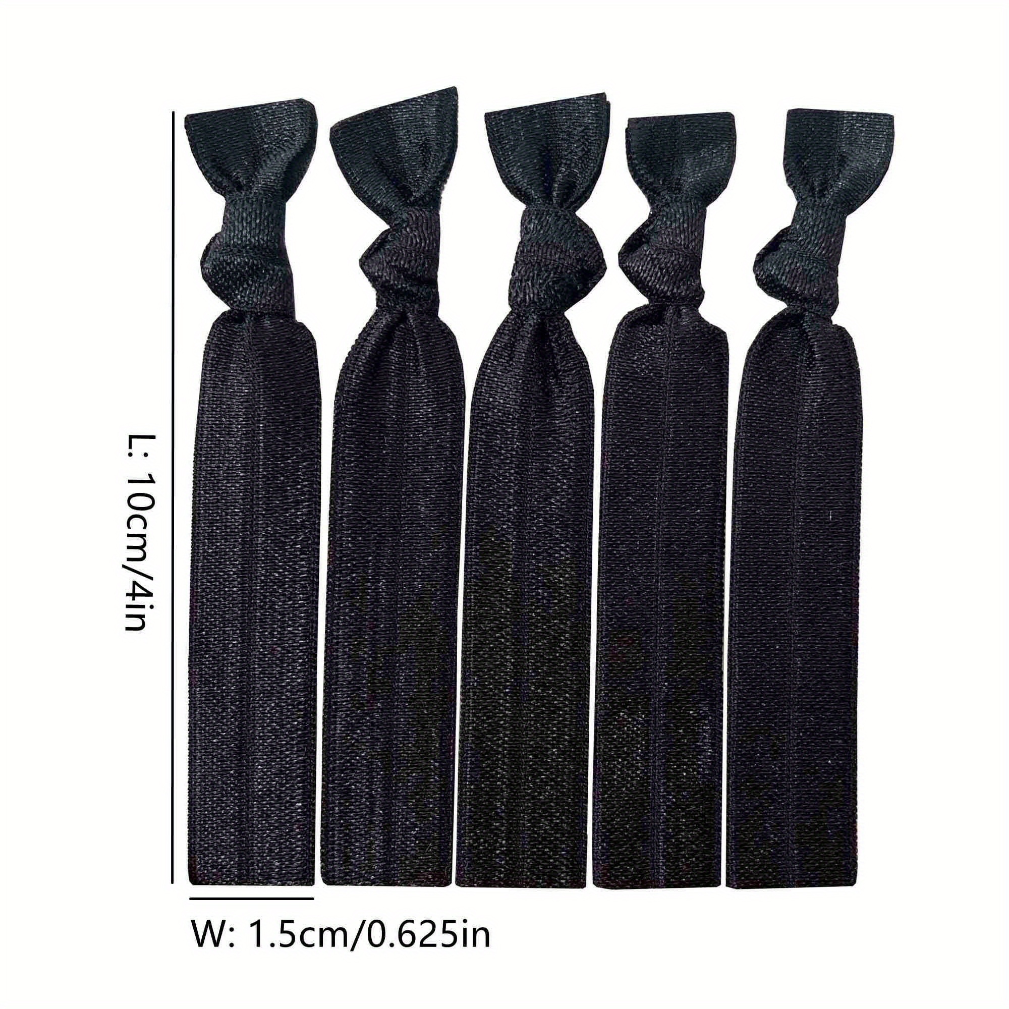 Plain Black Knotted Elastic Hair Ties Girls Ponytail Holder - Temu Canada