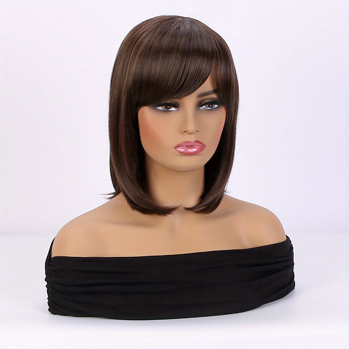 Women's Diagonal Bangs Synthetic Short Wig Bob - Temu Norway