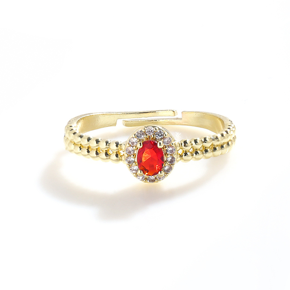 Red Emerald Zirconia Golden Ring Beaded Design Exquisite - Temu United ...
