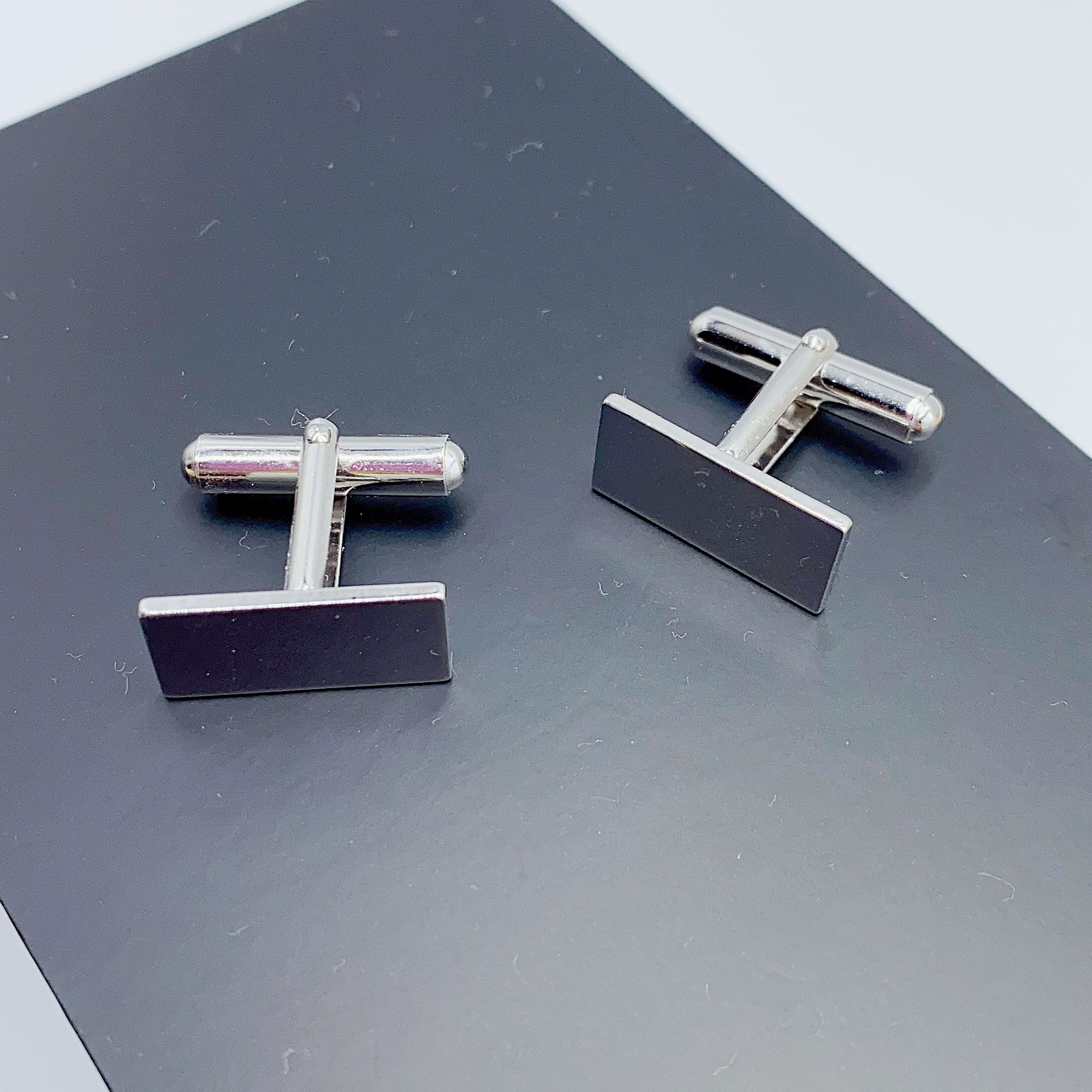 1pair S925 Mens Cufflinks Trendy Rectangle Shirt Cufflinks Button For ...