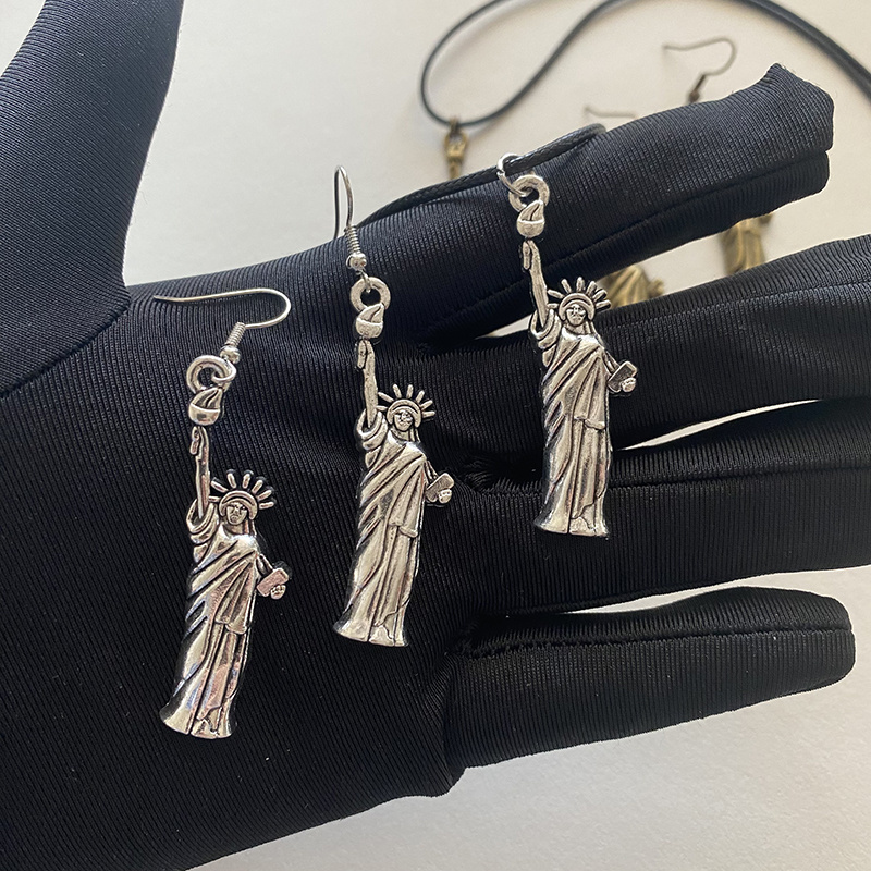 Earrings Plus Necklace Pendant Symbol Independence - Temu United Kingdom