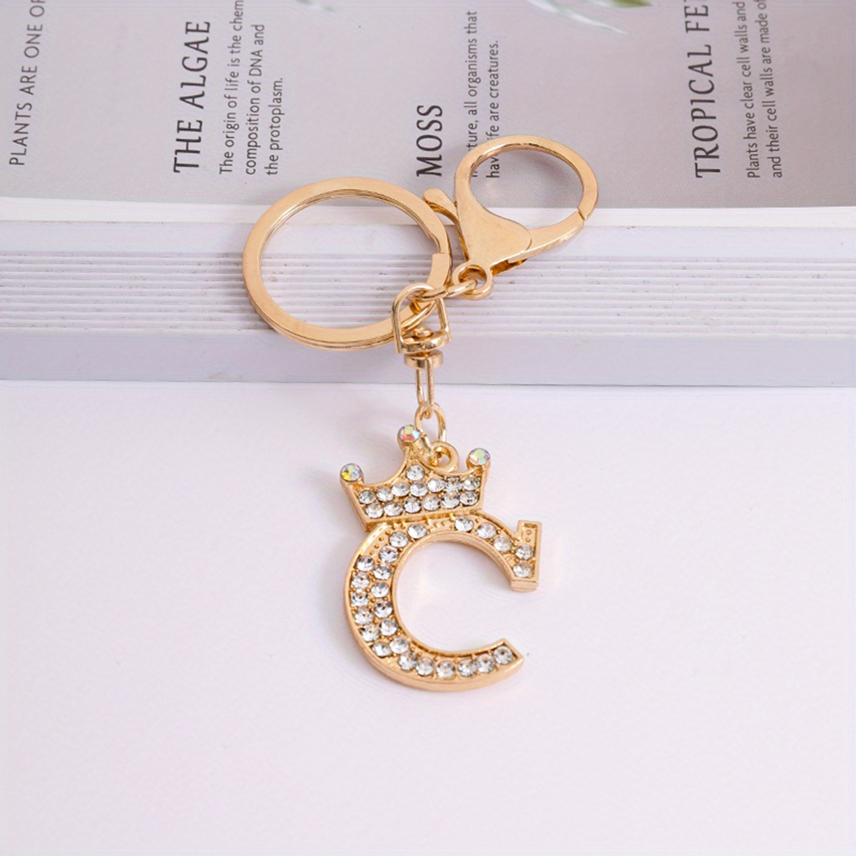 Fashion 26 English Alphabet Metal Rhinestone Key Chain - Temu United ...