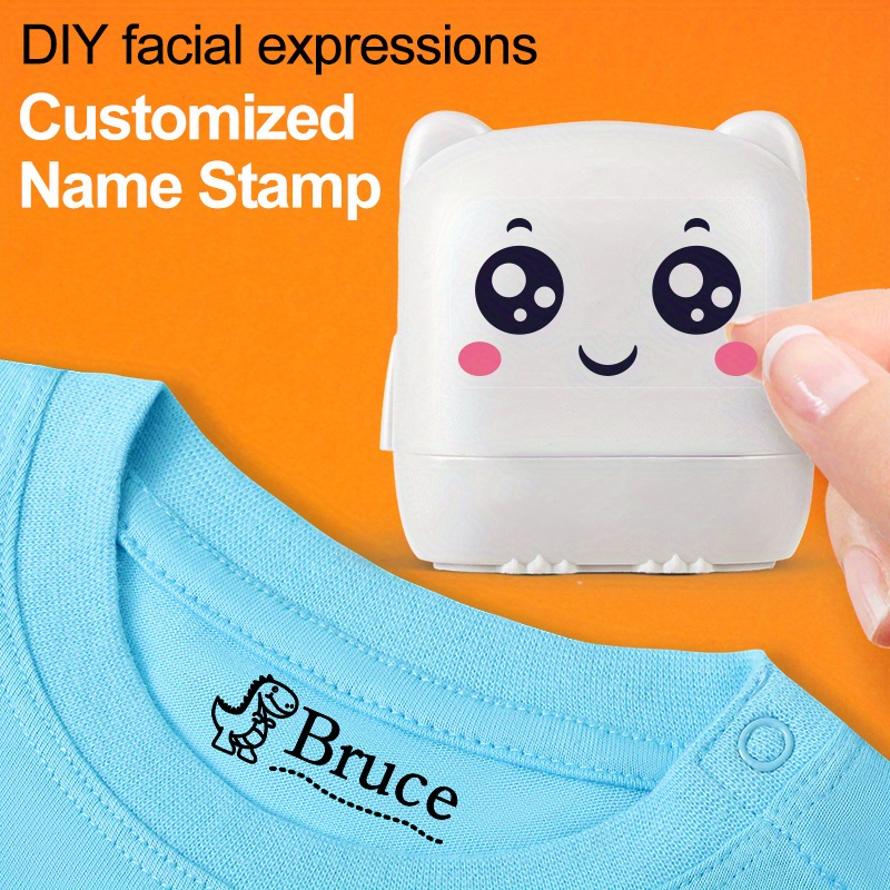 1pc ホワイトカスタム学生の名前スタンプ Diy の顔の表情 防水非退色服ステッカー学生服に入る準備ができて就学前用品 Temu Japan