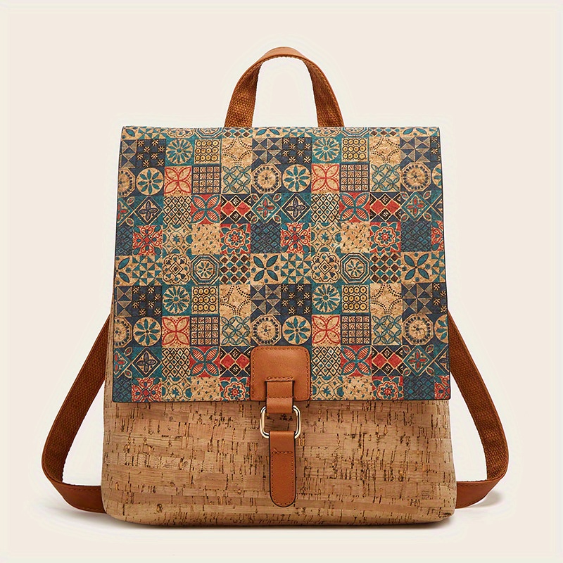 Small Retro Printed Casual Backpack Style Floral - Temu Norway