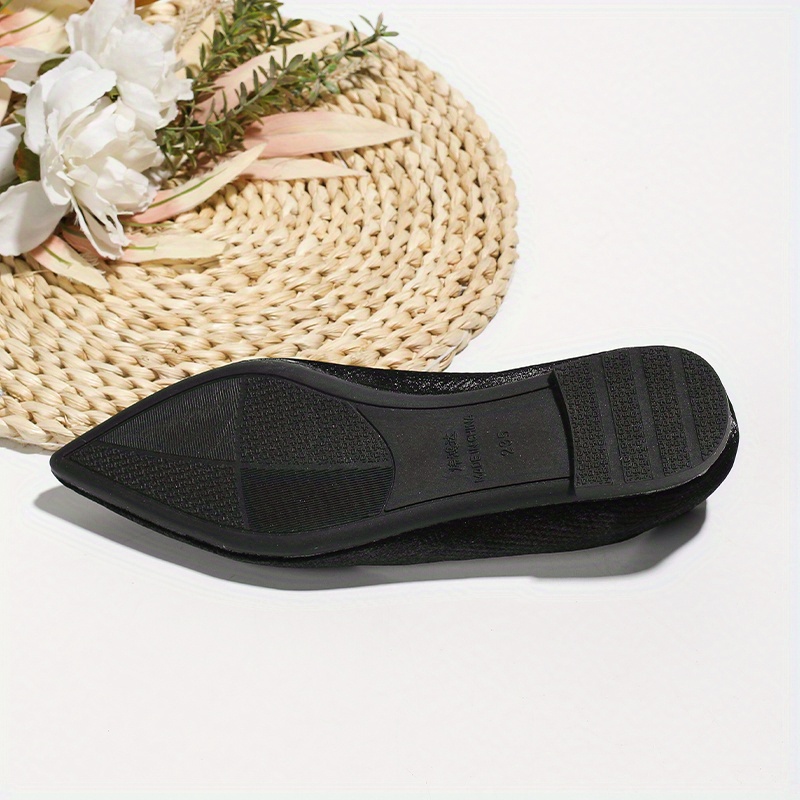 Women's Satin Ballet Flats Pointed Toe Soft Sole Slip Shoes - Temu ...