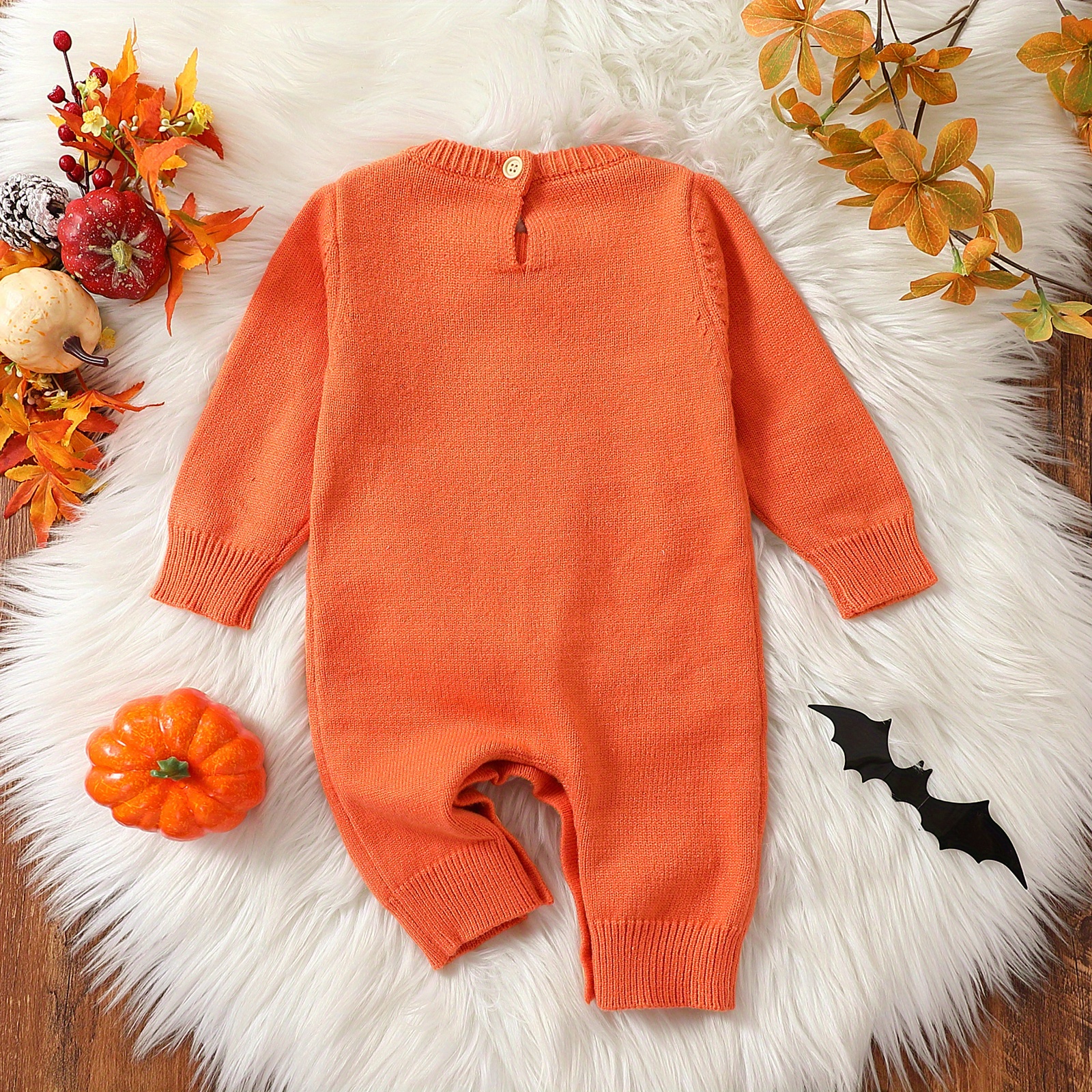 Baby Halloween Cute Pumpkin Smiley Face Graphic Sweater - Temu United ...