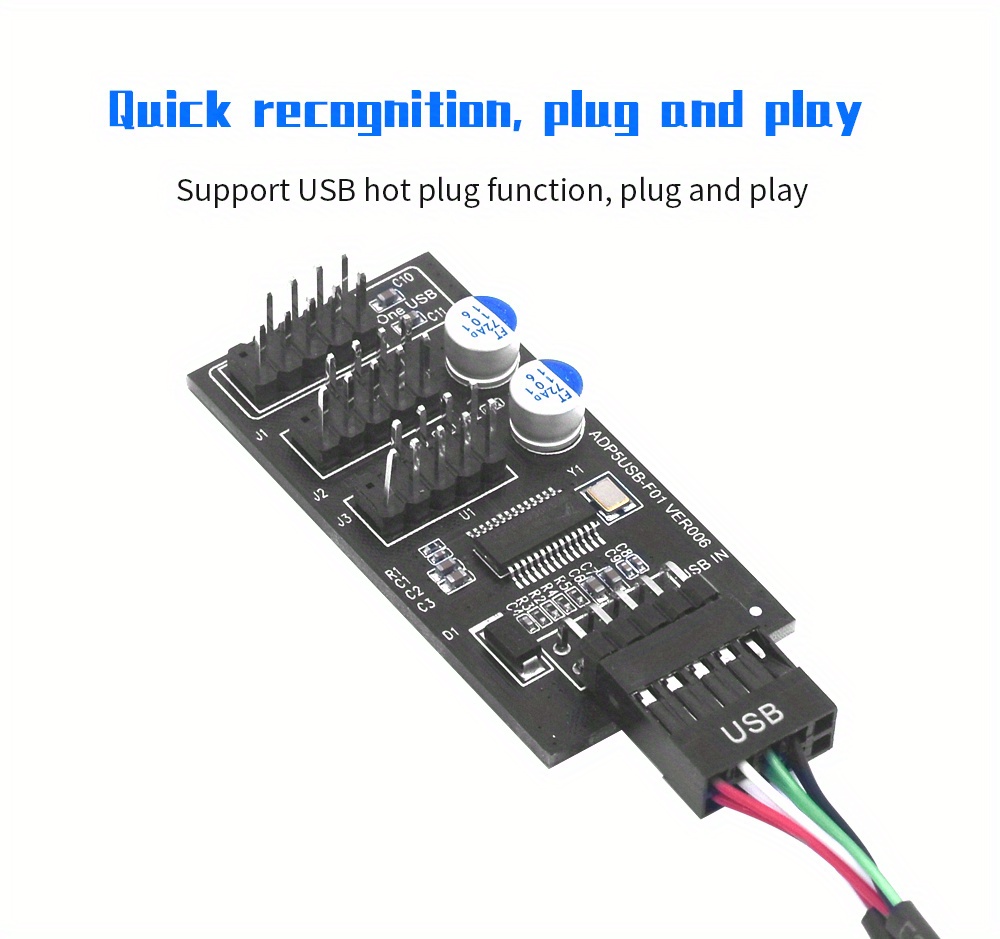 Tishric New Usb Hub 9pin Header Connector Expansion Card - Temu