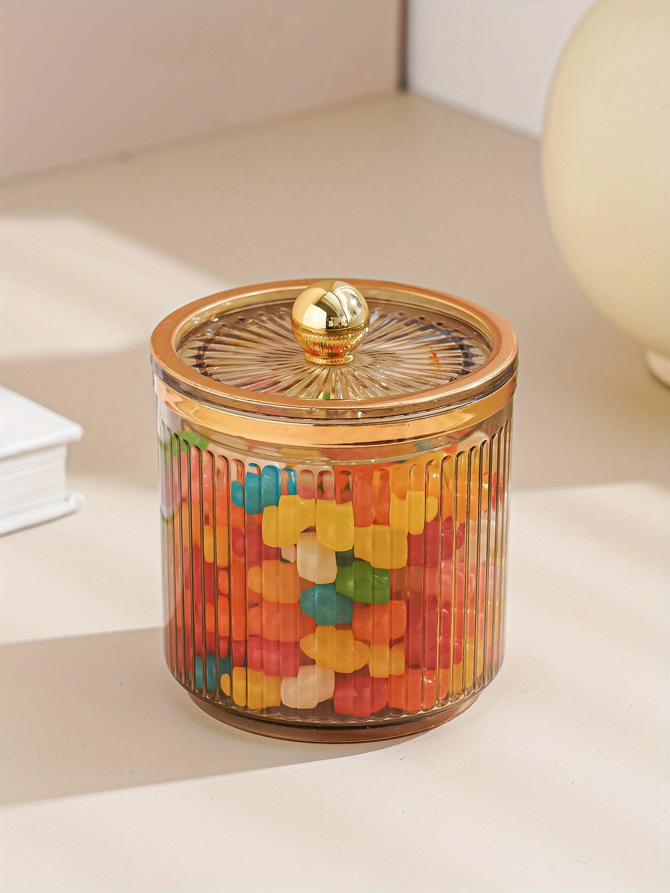 Acrylic Storage Jar Food Storage Container Airtight Golden - Temu