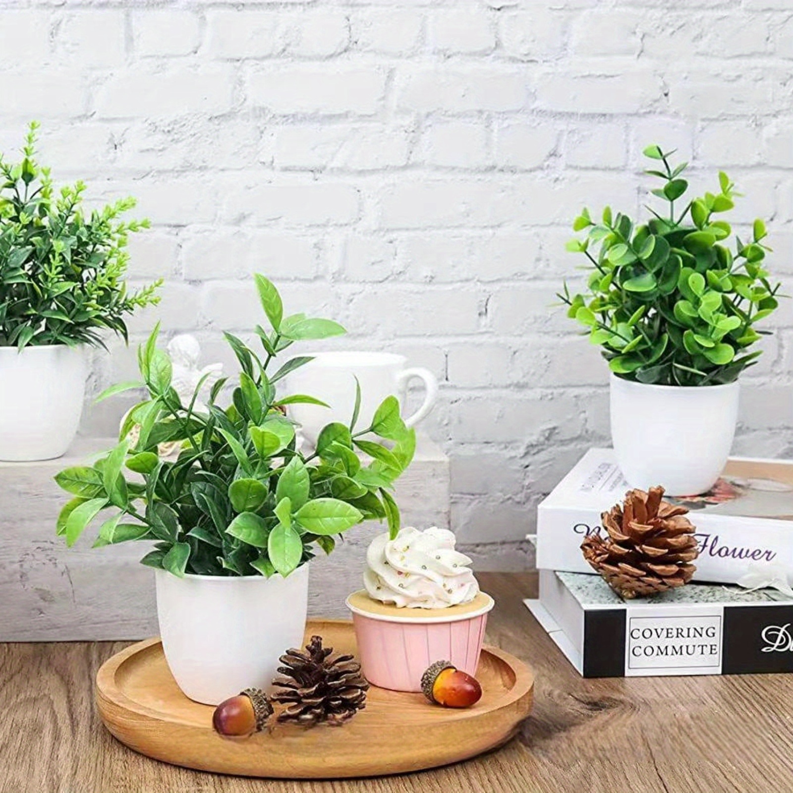 4 Packs Plants Mini Artificial Greenery Potted Plants For Home Decor ...
