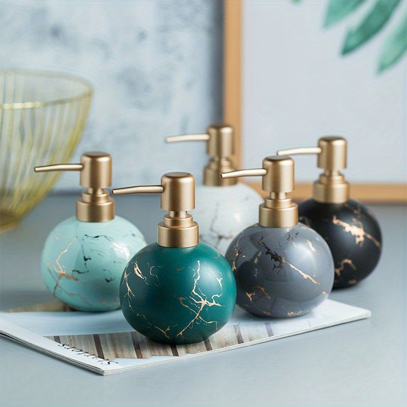 Marble Design Ceramic Dispenser Countertop Lotion - Temu