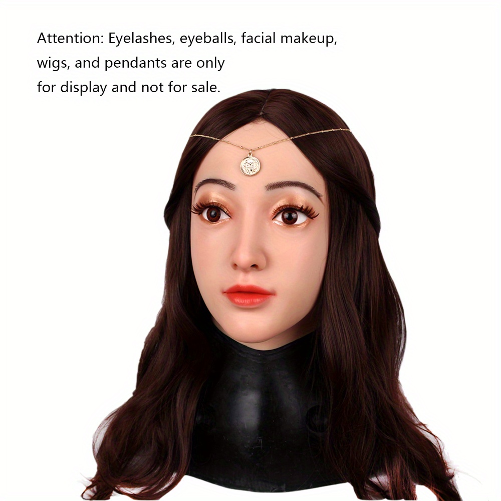 1pc Mens Dress Up Realistic Silicone Headgear Mask Suitable For Cosplay ...