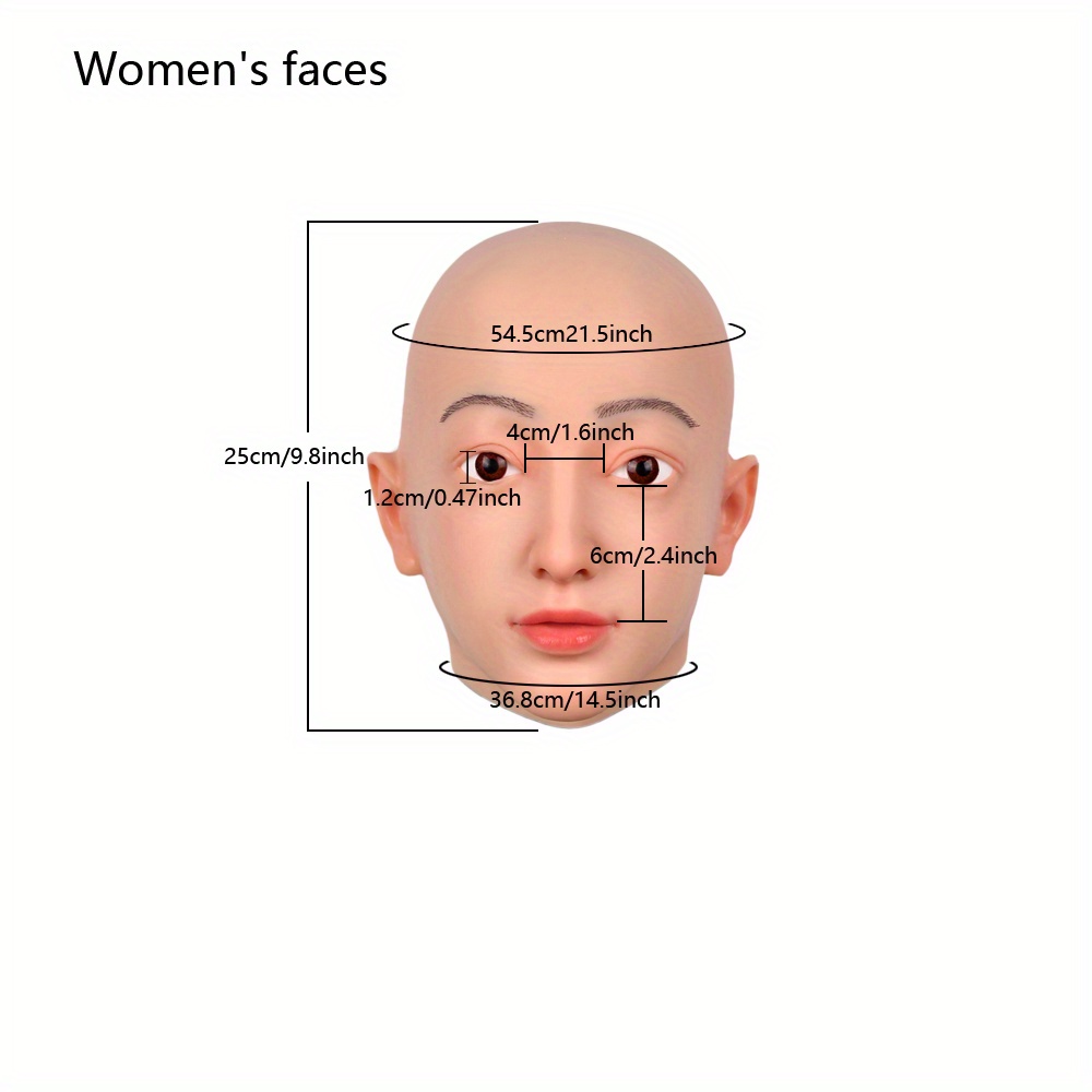 1pc Mens Dress Up Realistic Silicone Headgear Mask Suitable For Cosplay ...