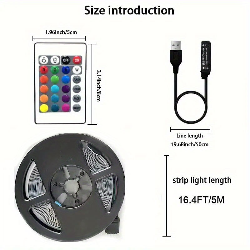 24-key Remote Control Led Strip Lights, Christmas Decoration Strip ...