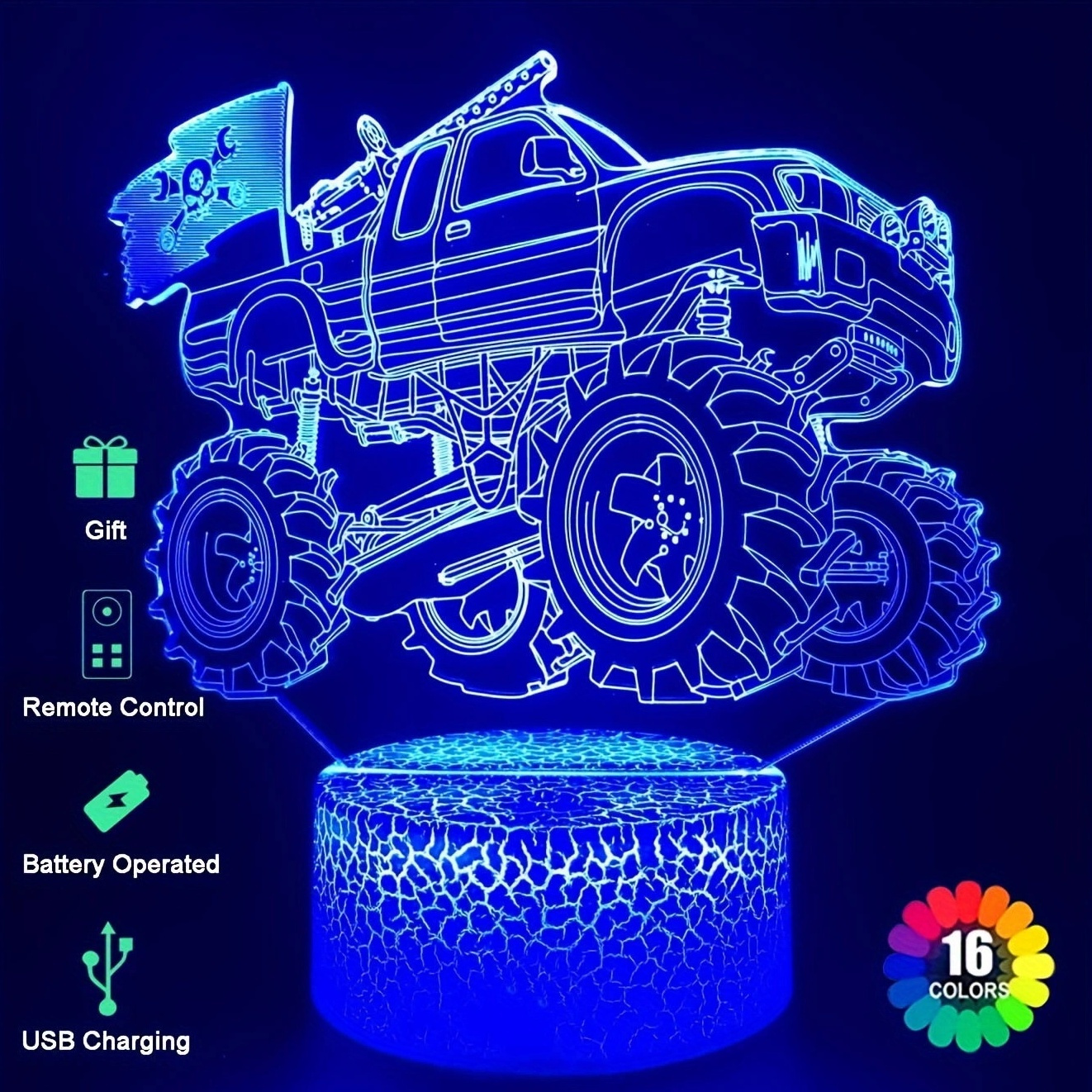 3d Acrylic Night Light road Vehicle Toy Lamp 16 Colors + - Temu United ...