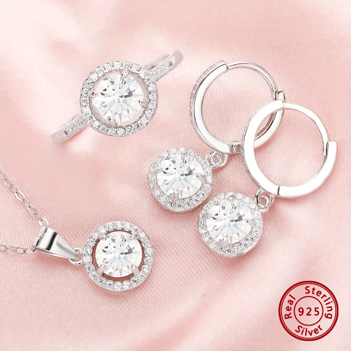 4pcs Gioielli In Argento Sterling 925 Orecchini Collana - Temu Italy