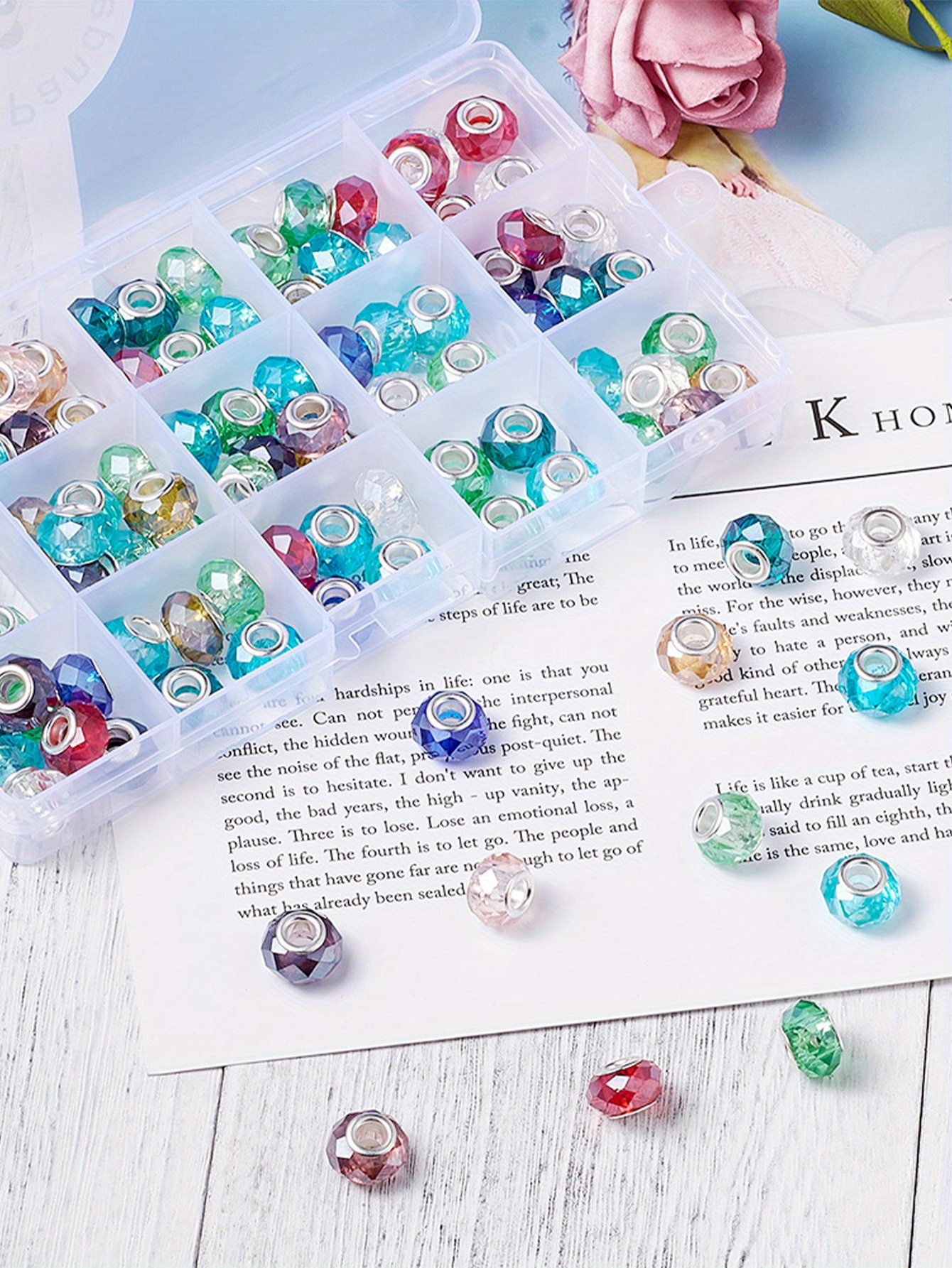 Random Color Brass Glass Beads Large Hole Beads - Temu Australia