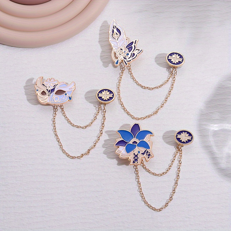 Tassel Enamel Pins Animal Flowers Collar Lapel Pin Brooch - Temu