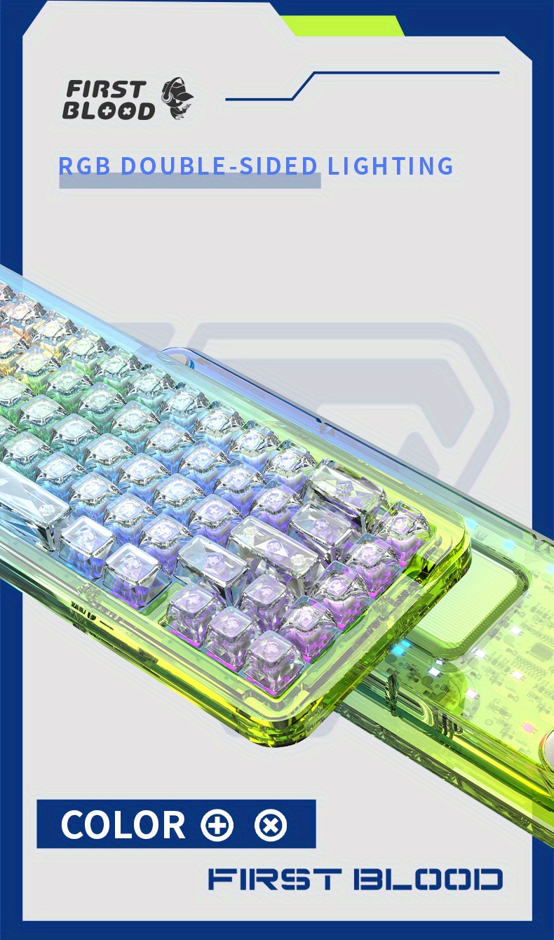 First Blood B67 Tri Mode Wireless Mechanical Keyboard Rgb - Temu Australia