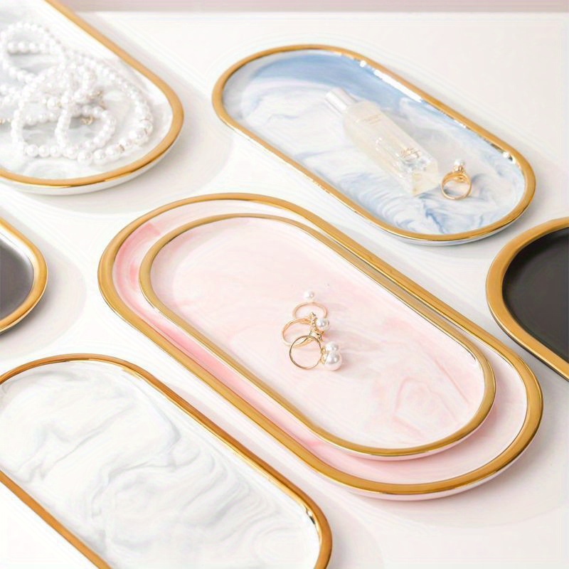 Stylish Marble Pattern Vanity Tray Add A - Temu United