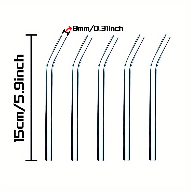 Transparent Glass Curved Fine Straw Unscented Thin Heat - Temu