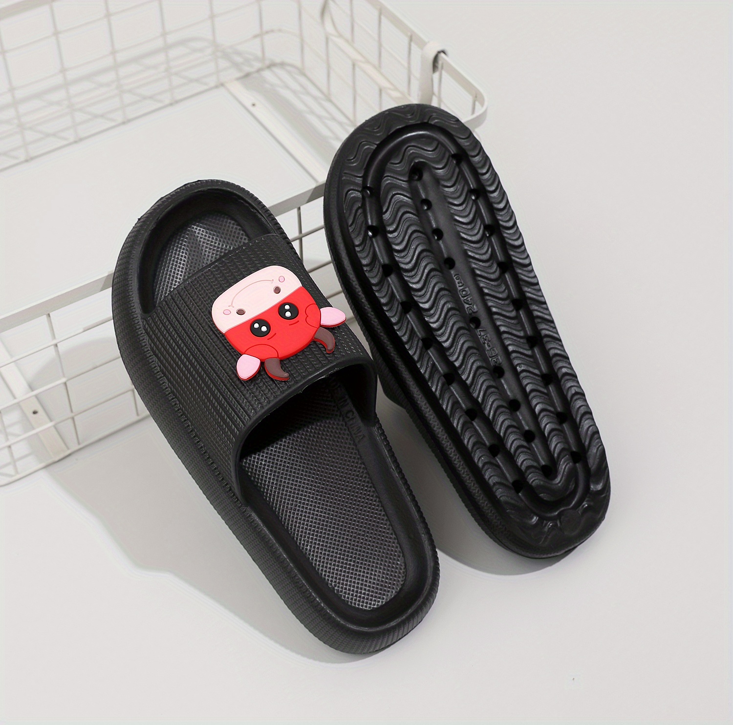 Fashion Cartoon Cow Decor Slippers Casual Open Toe Solid - Temu Australia