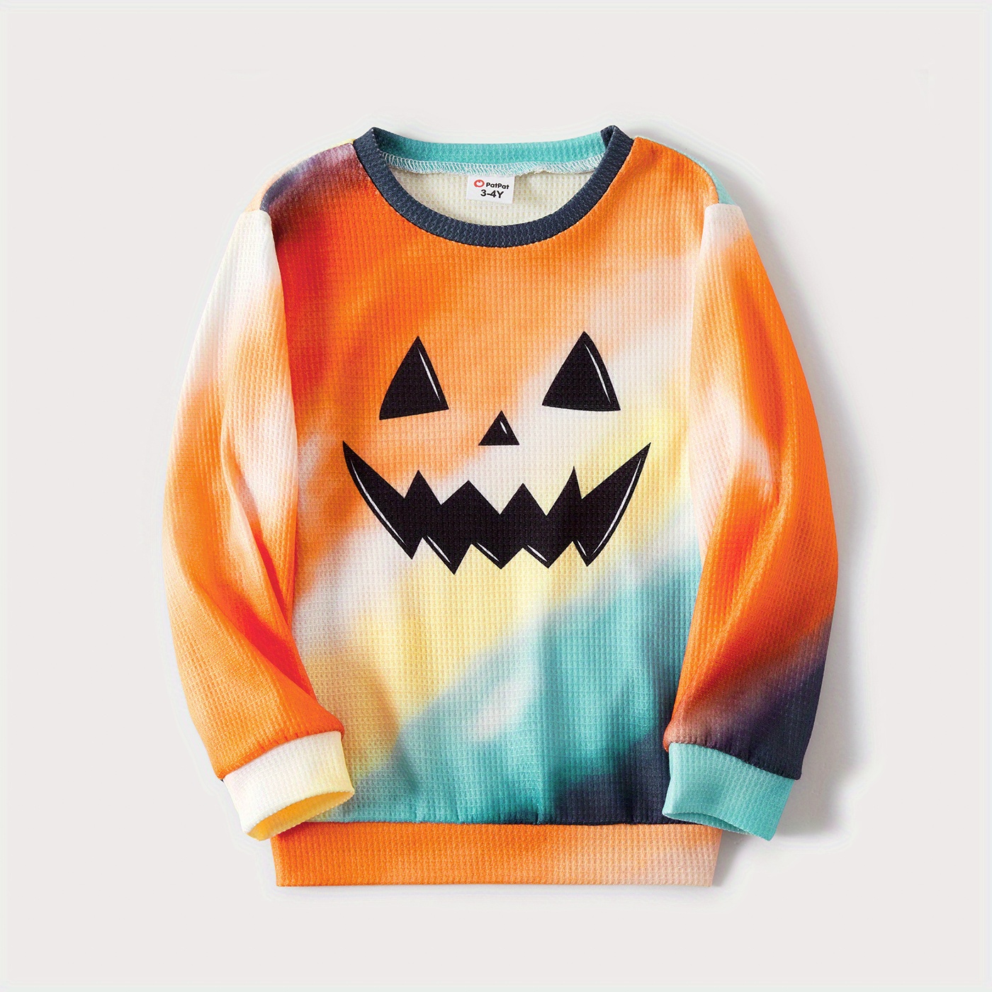 Halloween Pumpkin Face Print Rainbow Ombre Long Sleeve - Temu Netherlands