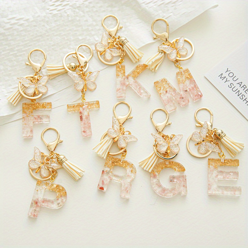 Initial Letter Keychains Pendant z Resin - Temu Australia