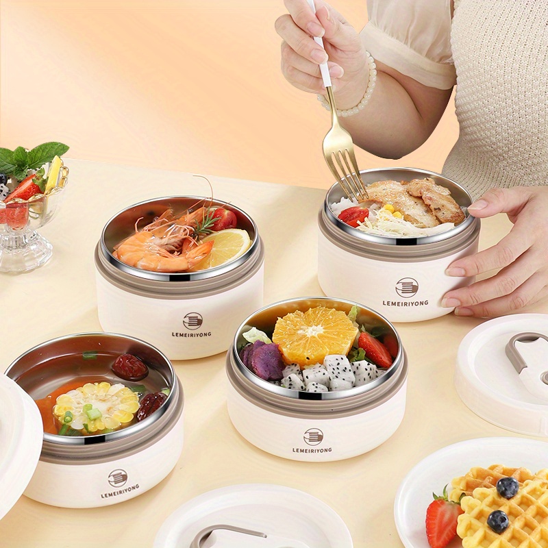 portable insulated lunch container set stainless steel compartment ...