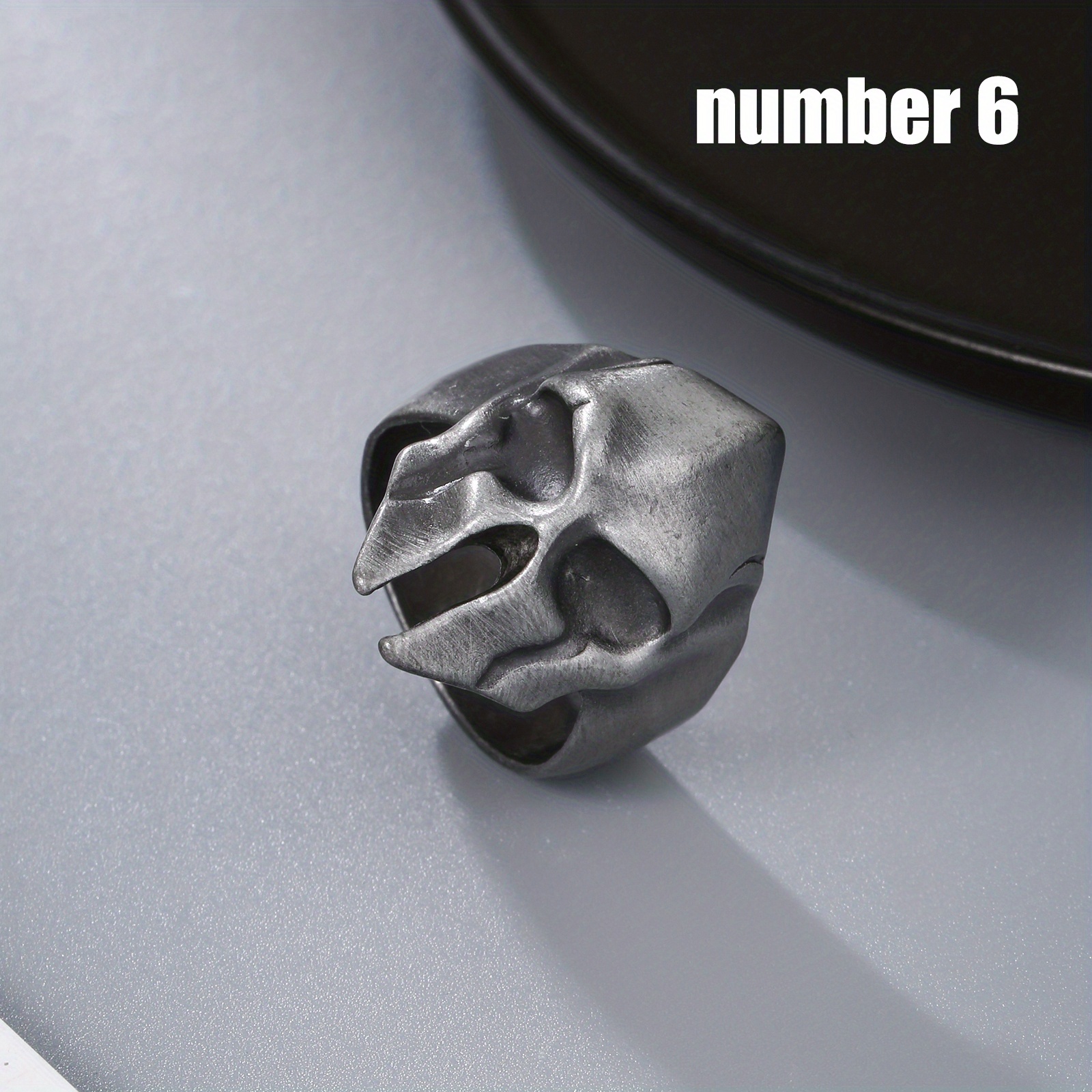 Vintage Mask shaped Ring Halloween Skull Copper Ring Fashion - Temu ...