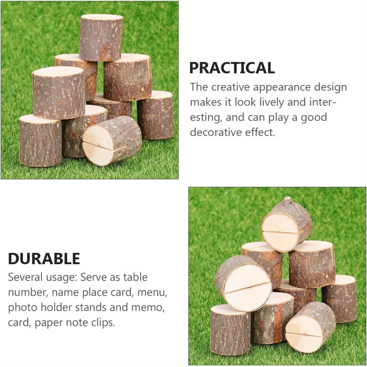 Stump Memo Holder Wooden Name Holder Wood Clamp Wooden Note - Temu