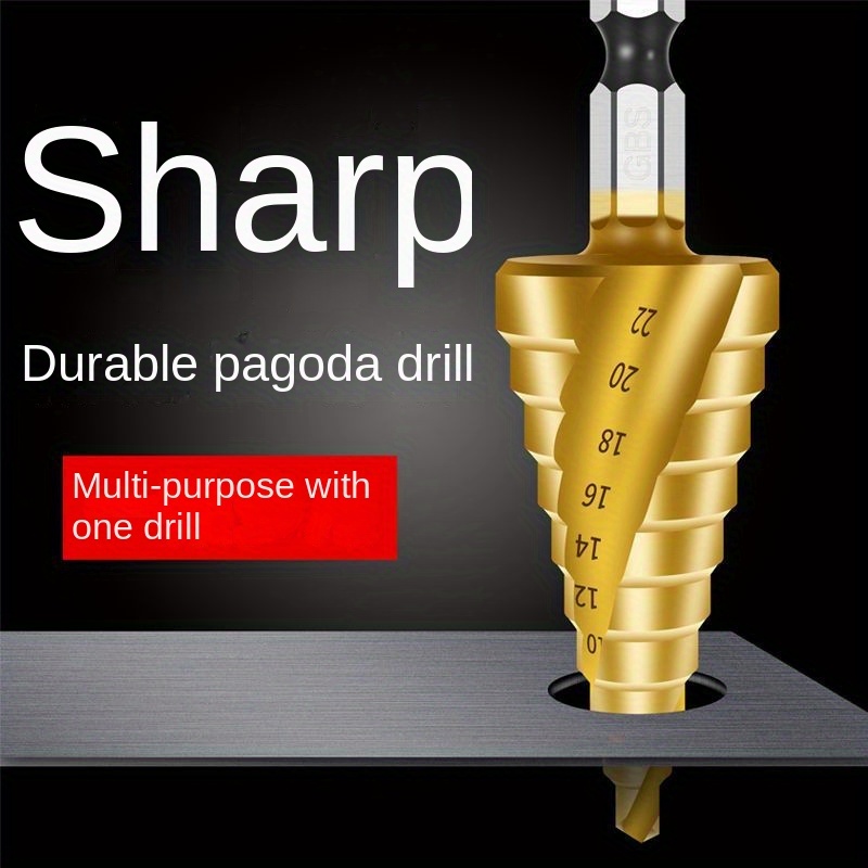 Pagoda Drill Bit Metal Hole Opener Stainless Steel Expansion Multi ...
