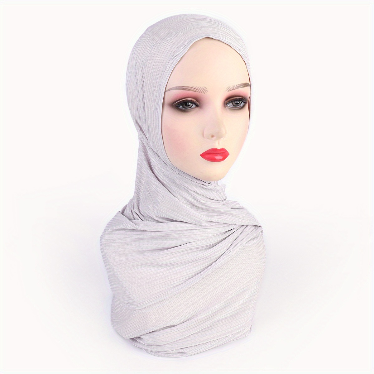 solid color stretch headscarf ribbed fabric sunscreen women - Temu ...