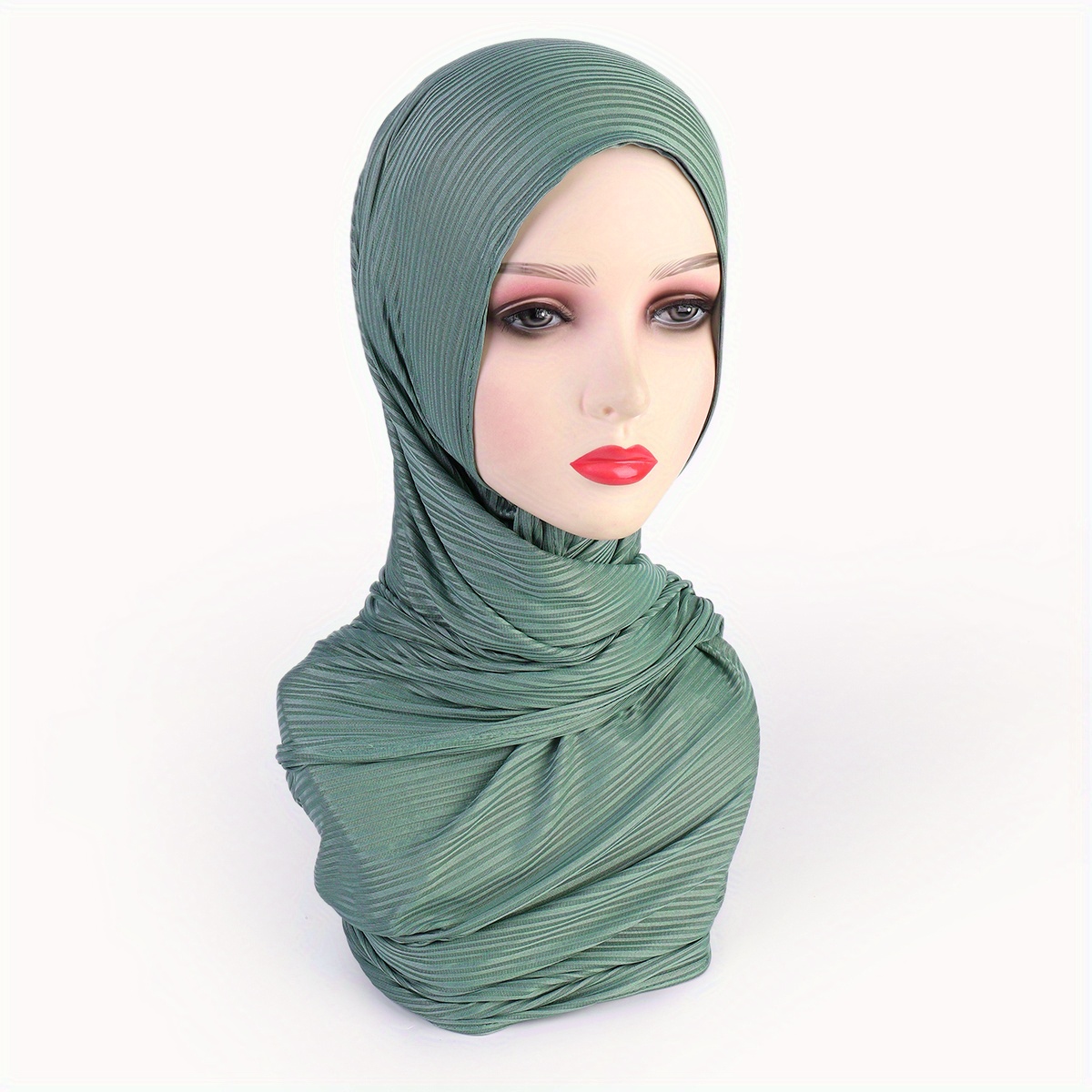solid color stretch headscarf ribbed fabric sunscreen women - Temu ...