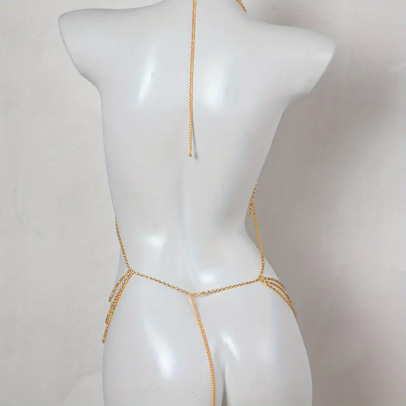 Square Shape Rhinestones Decor Body Chain Bling Bling Sexy Temu Denmark