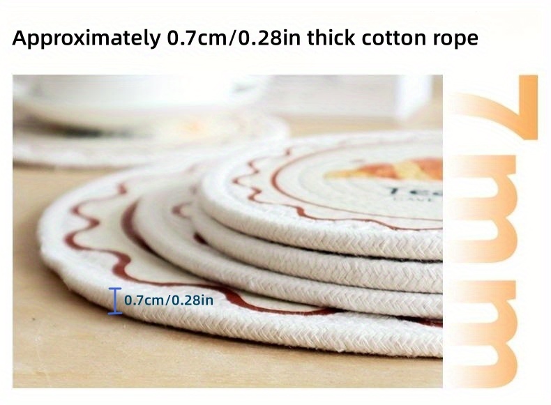 Round Printed Coaster Cotton Pot Mats Dish Pad Insulation - Temu New ...