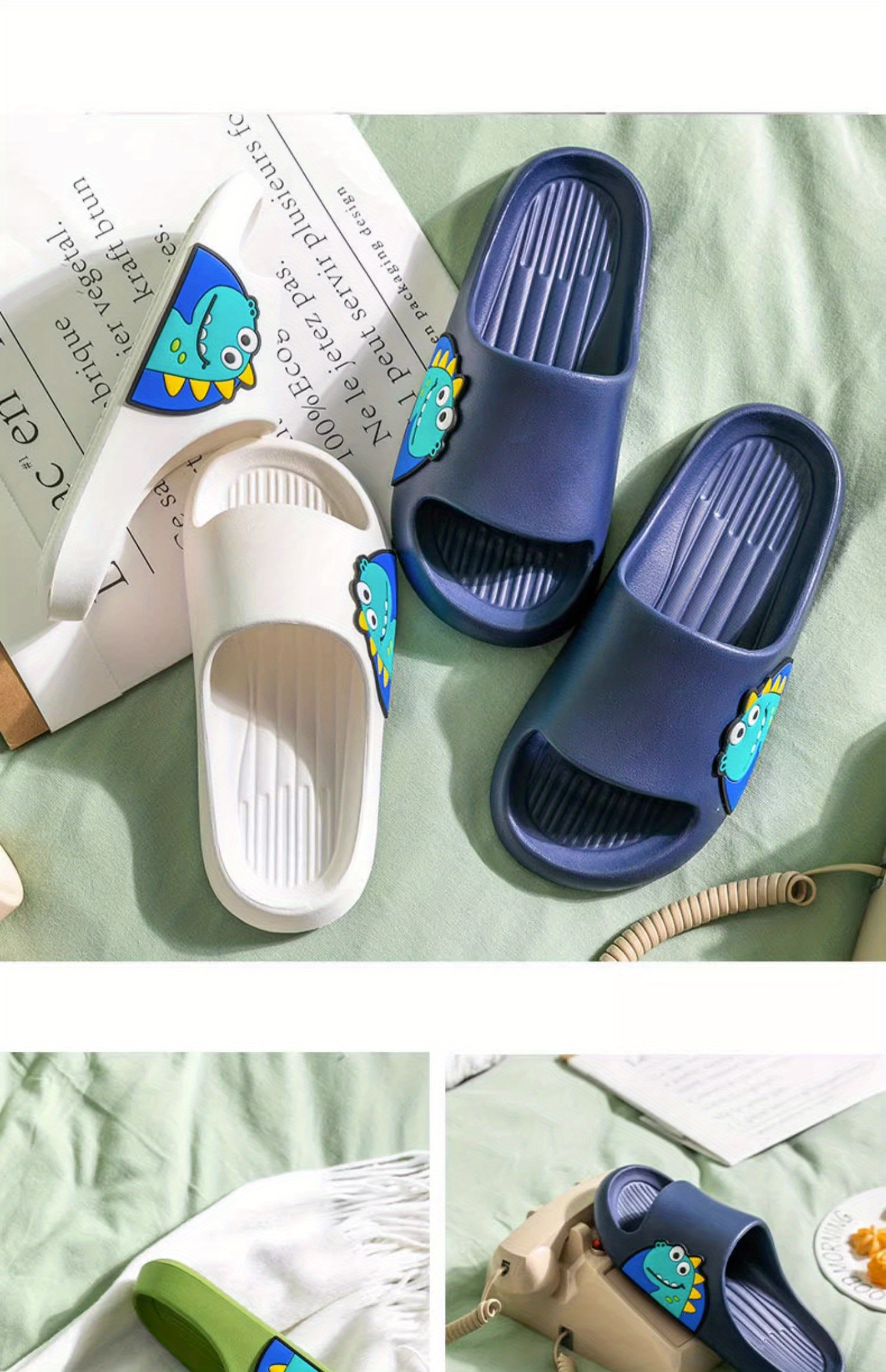 Cute Cartoon Animal Print Slides Slip Open Toe Non slip Soft - Temu Norway