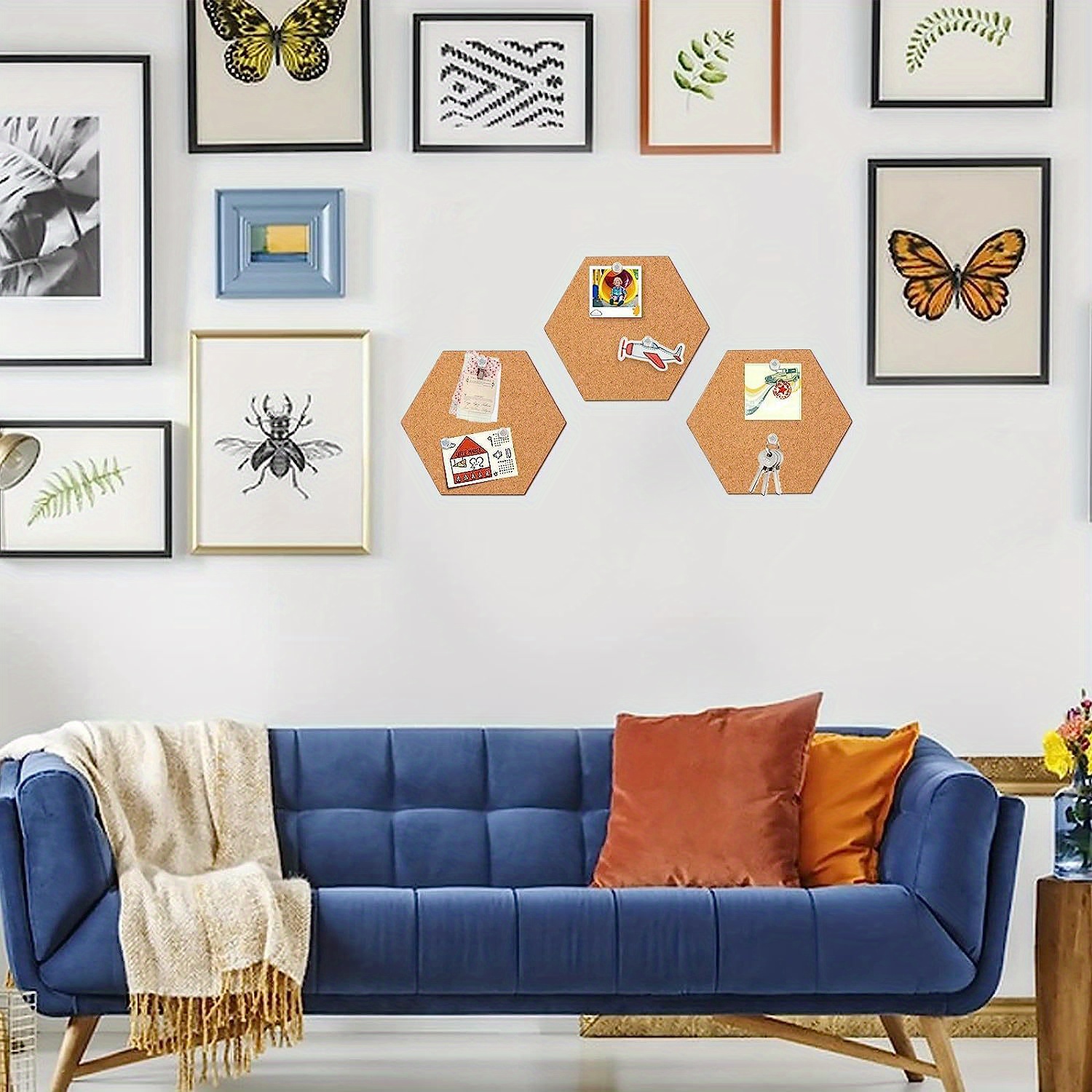 hexagonal cork board message board photo wall board self - Temu New Zealand