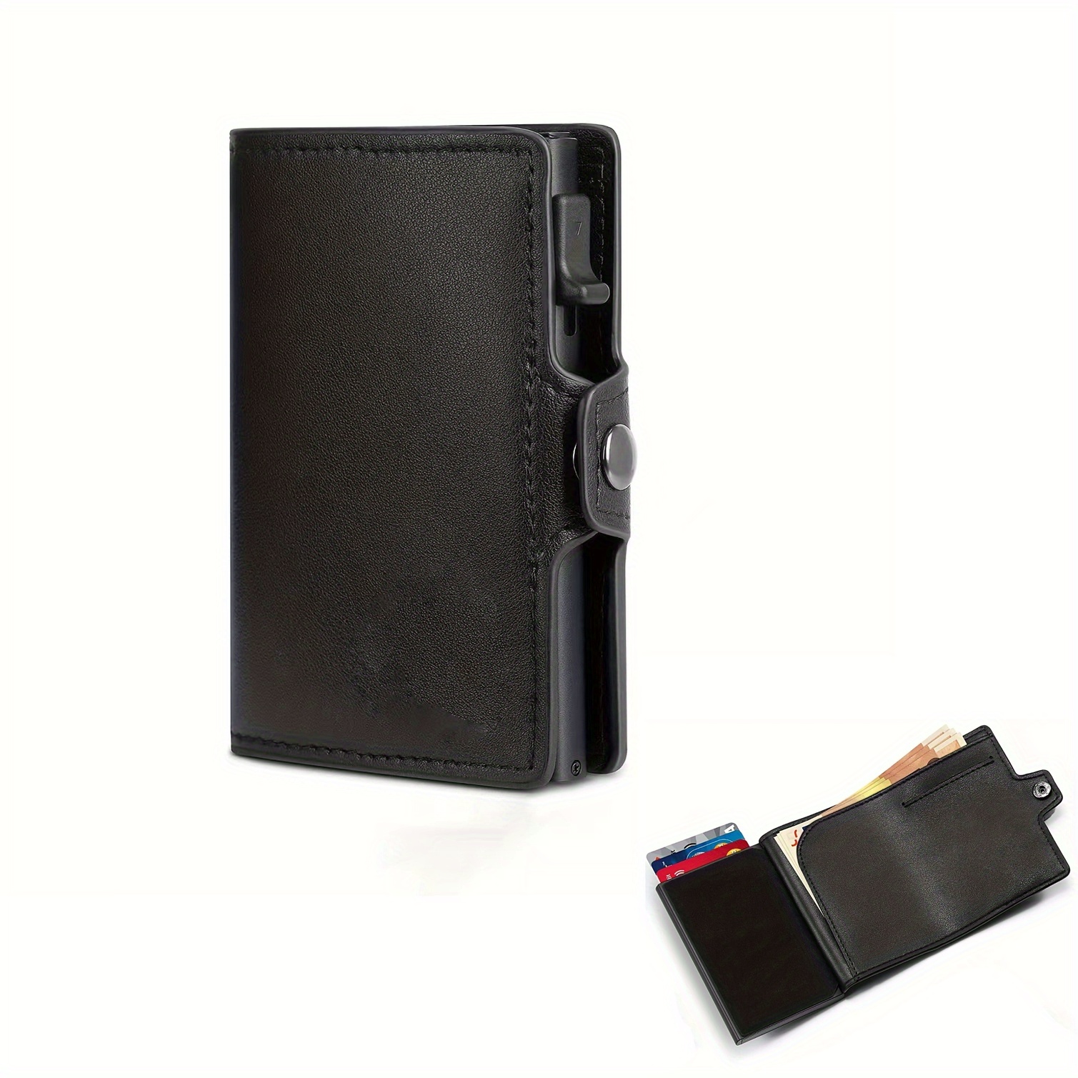 mens tri fold wallet with zipper coin pocket rfid blocking card holder ...