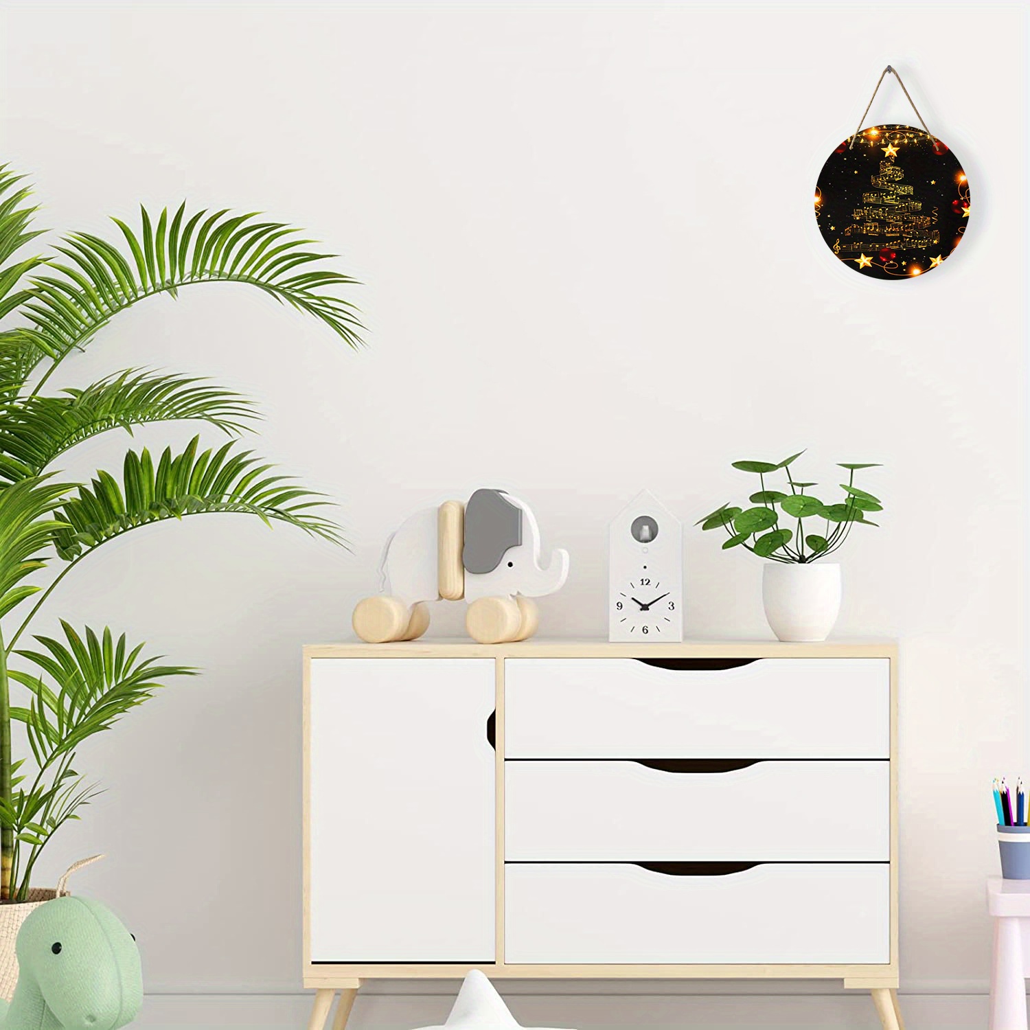 Christmas Trees Hanging Printed Golden Notes - Temu Australia