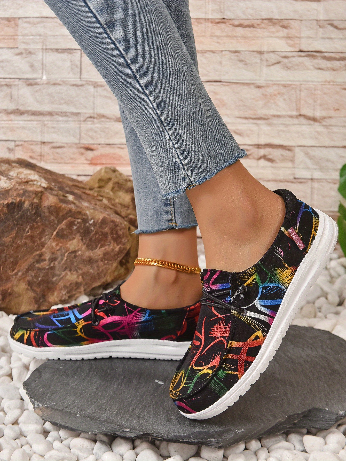Womens Colorful Flat Canvas Shoes Casual Round Toe Low Top Temu