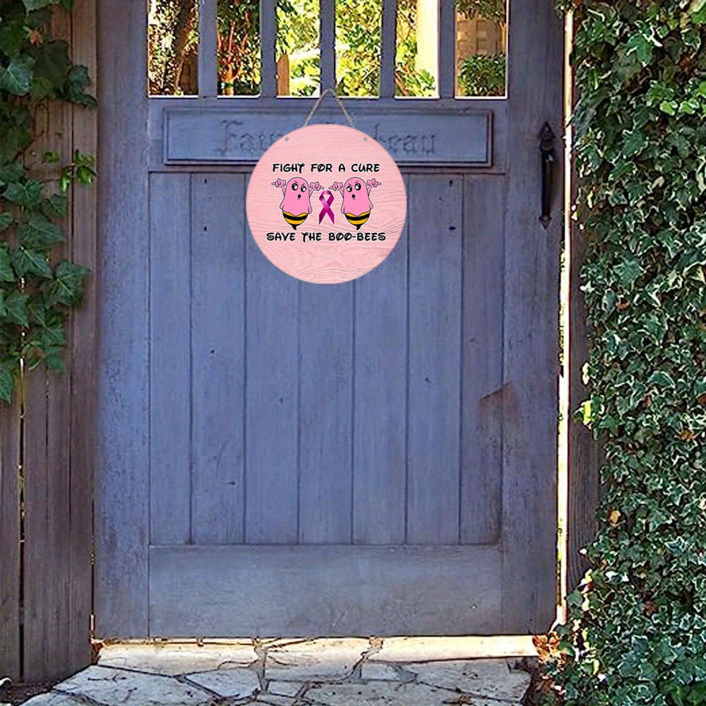wooden round door sign breast awareness wall hanging - Temu Canada