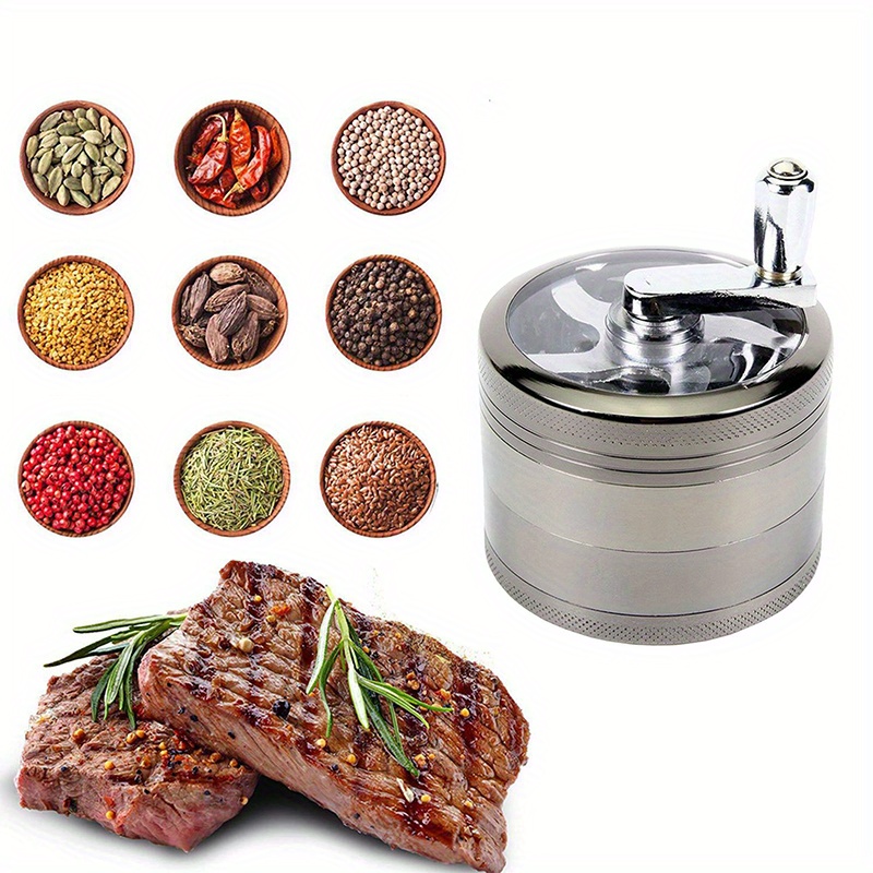 Grinder Zinc Hand Crank Spice Grinder Metal Grinder Kitchen - Temu ...