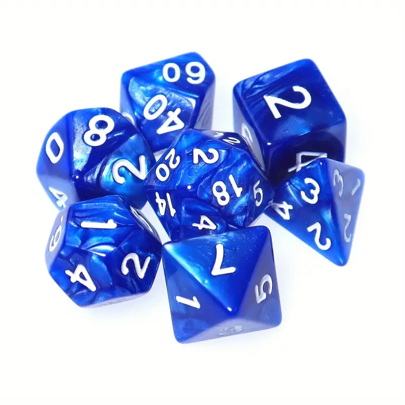 ゲームダイスセット D 多面体パールブルーダイスセット テーブルゲーム用 D4 D6 D8 D10 D12 D20 A Temu Japan