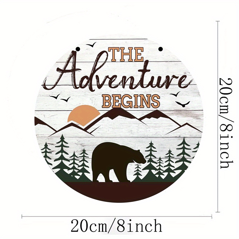 Adventure Begins Wooden Hanging Sign Woodland Nursery Decor - Temu ...