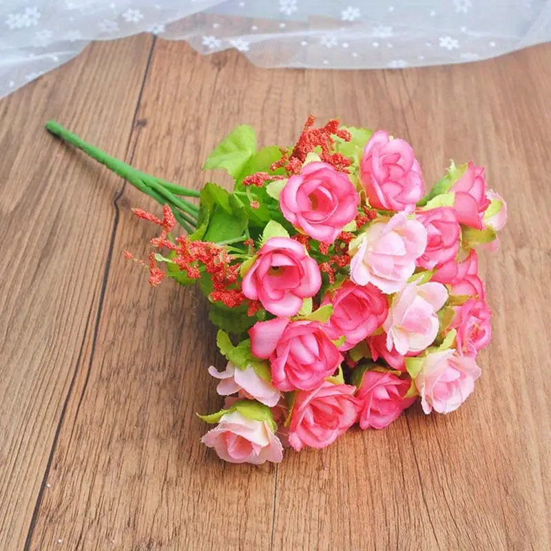 造花ローズフラワー3個、リアルタッチフェイクフラワー、 人工センターピース、結婚式、ブライダル、婚約、シャワー、独身、誕生日、記念日パーティー