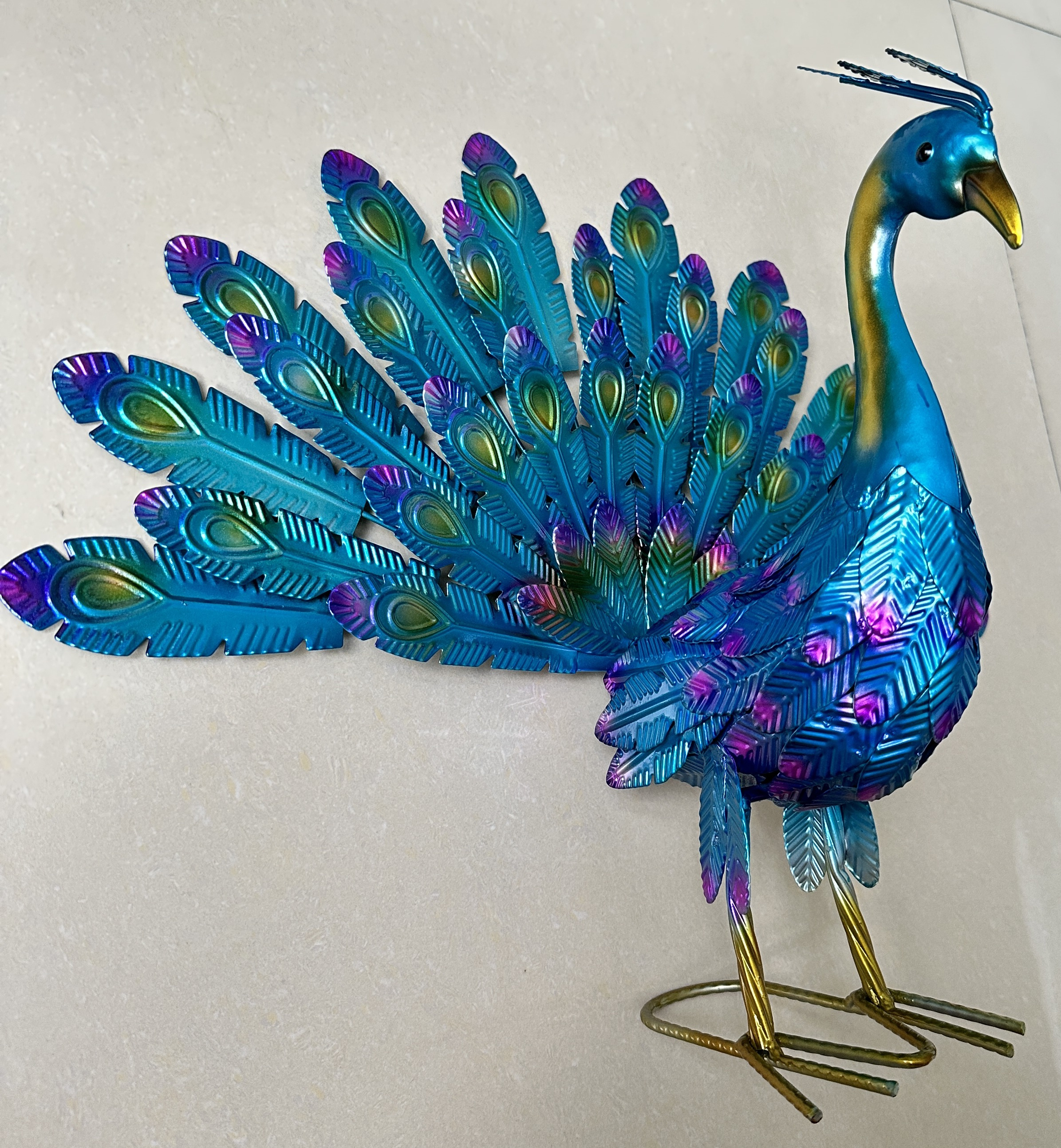Metal Peacock Outdoor Statue Garden Decor Realistic Animal - Temu